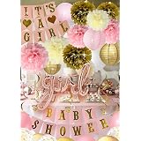 Amazon.com: Rose Gold Baby Shower Decorations for Girl Pink Gold It’s A ...