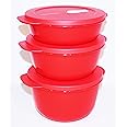 Amazon.com: Tupperware Set of 3 Crystalwave Microwave Bowls 4.25, 6.25 ...
