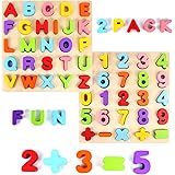 Amazon.com: Alphabet Puzzle, ABC Letter & Number Puzzles for Toddlers 1 ...
