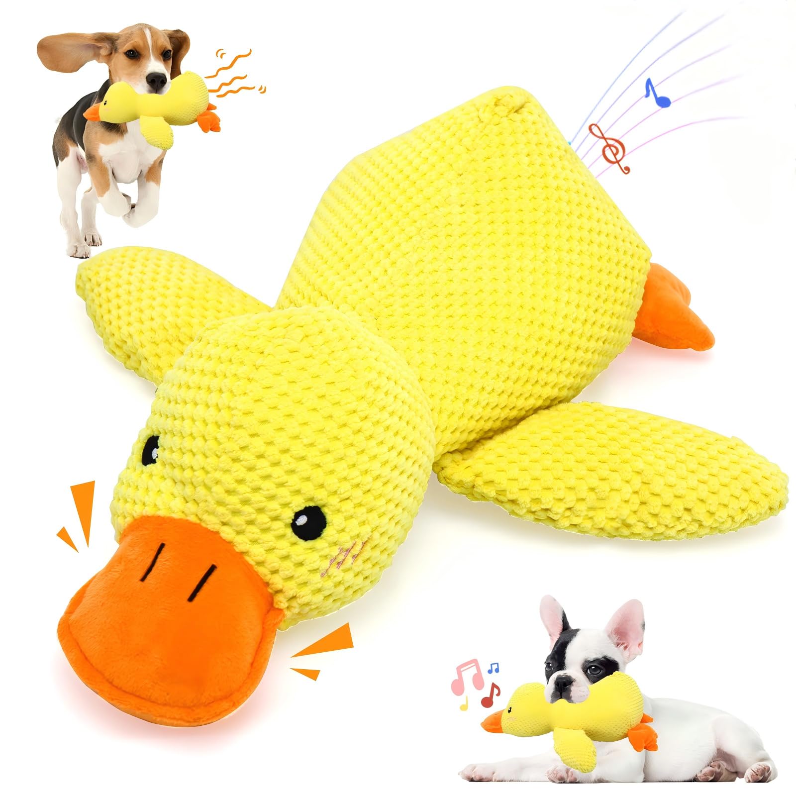 VOXGET Dog Calming Duck Toy, 2025 New Interactive Plush Duck Toy with Quack Sound and Crazy ...