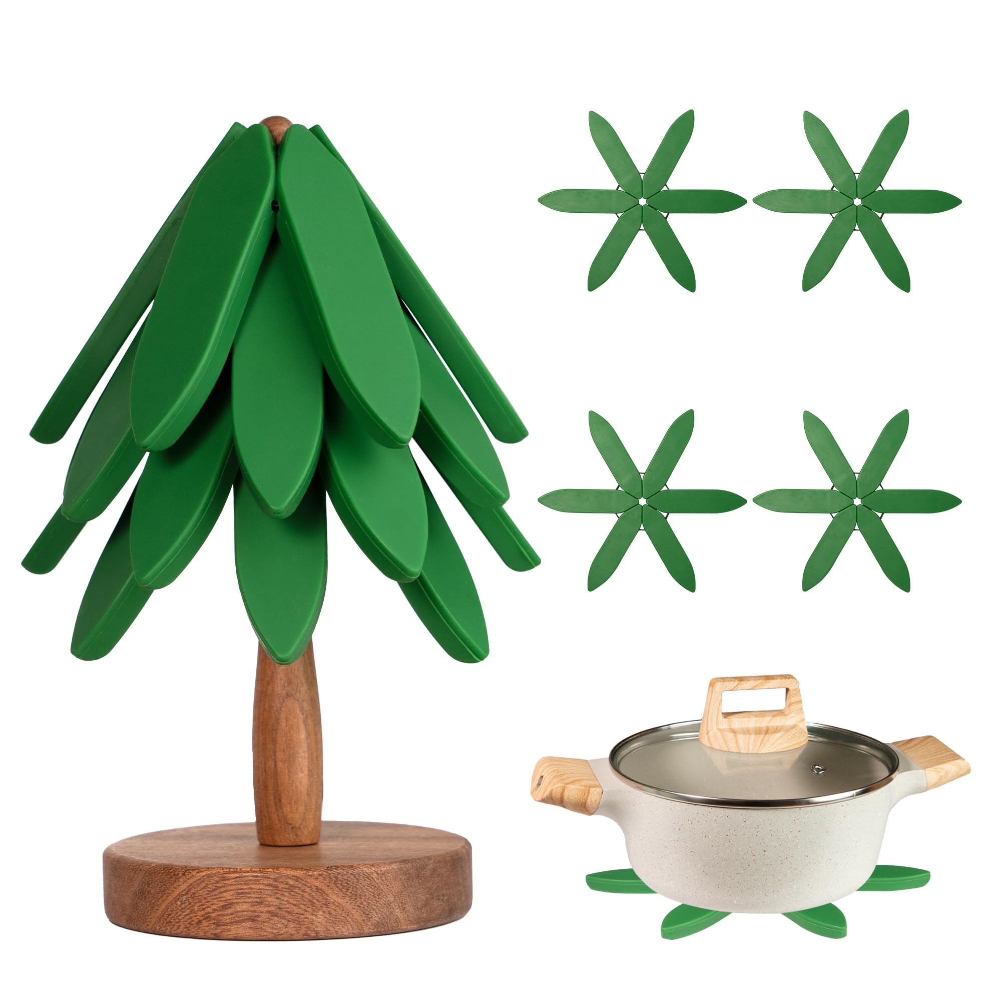 Yuoyar Silicone Tree Trivets for Hot Dishes - Trivets Mat Set with ...