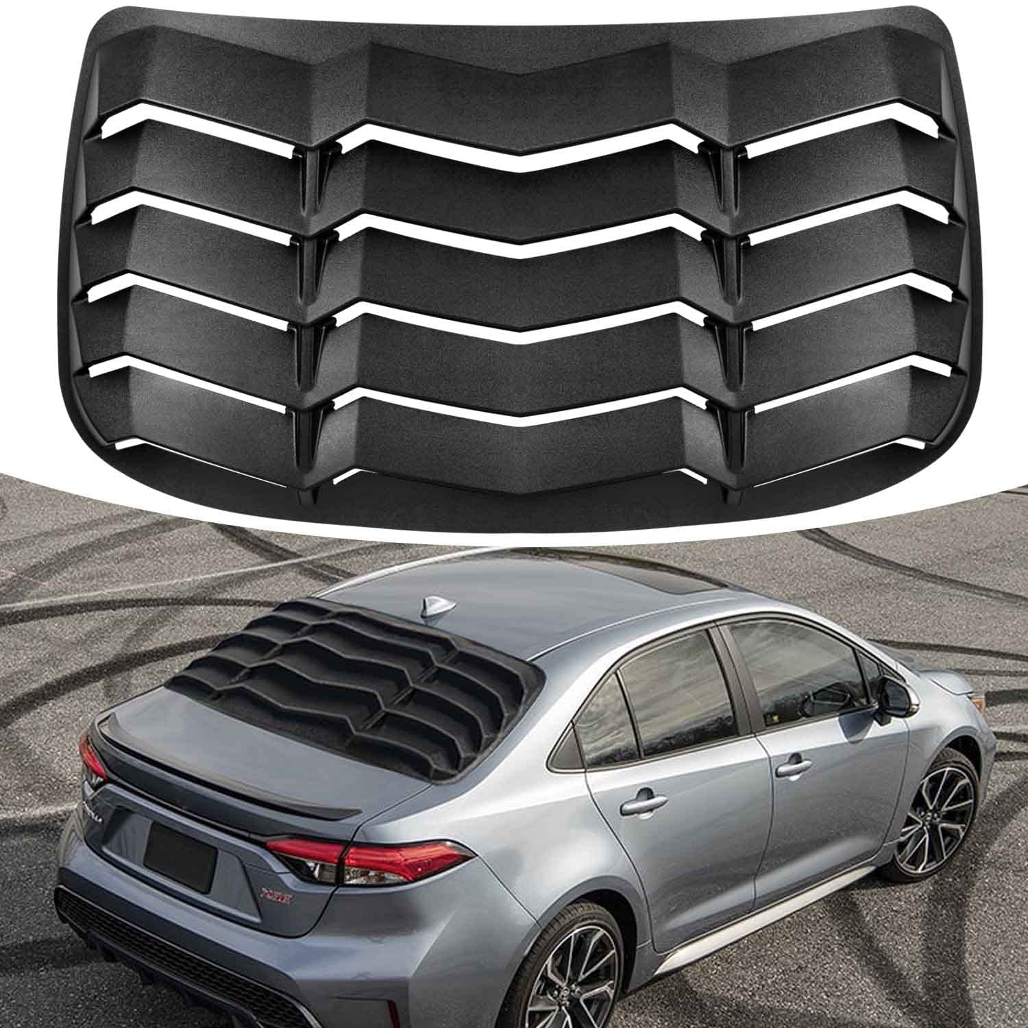 Rear Window Louver for Toyota Corolla 2019 2020 2021 ABS Matte Black ...