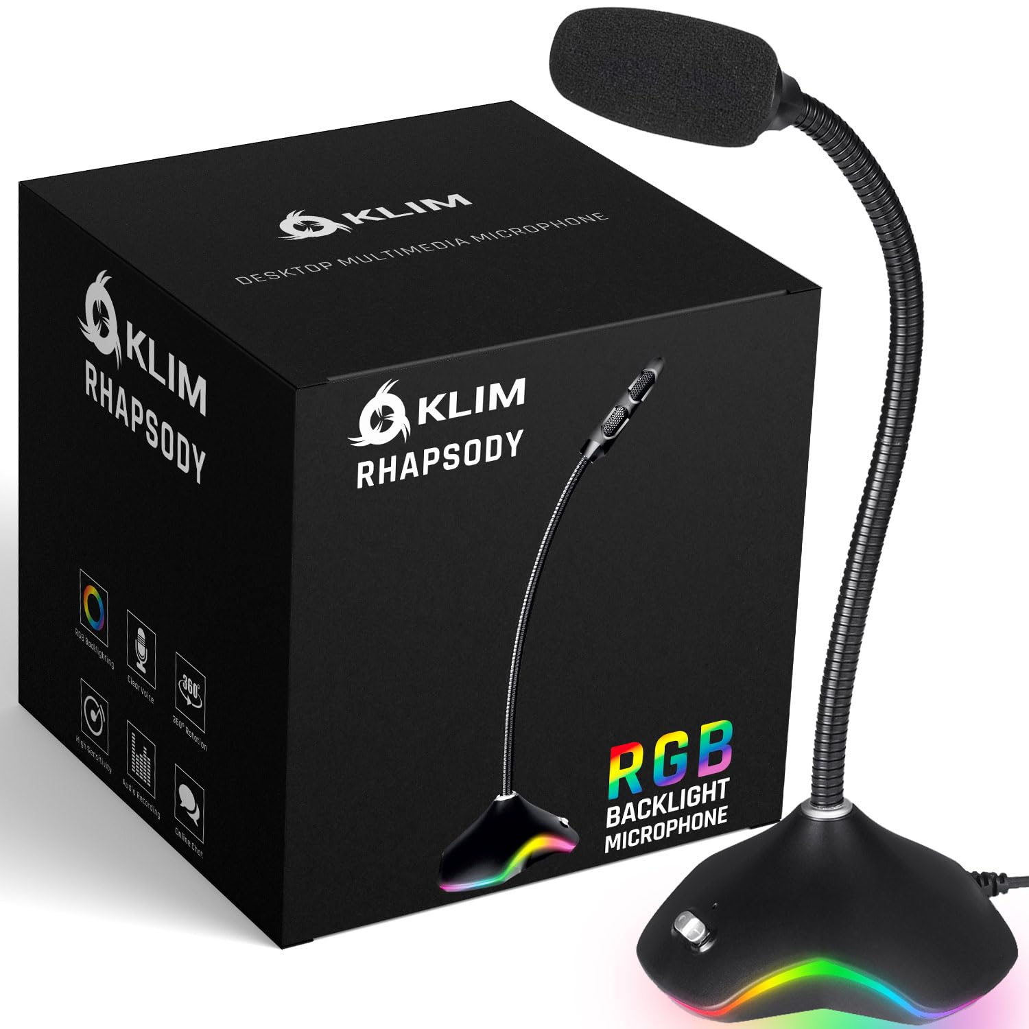 KLIM Rhapsody RGB Microphone + USB Microphone for PC + Best Sound ...