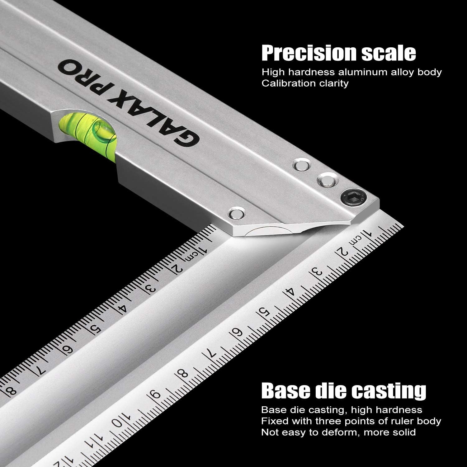 GALAX PRO Square Ruler, 300MM Stainless Steel L-Shape Square Ruler ...