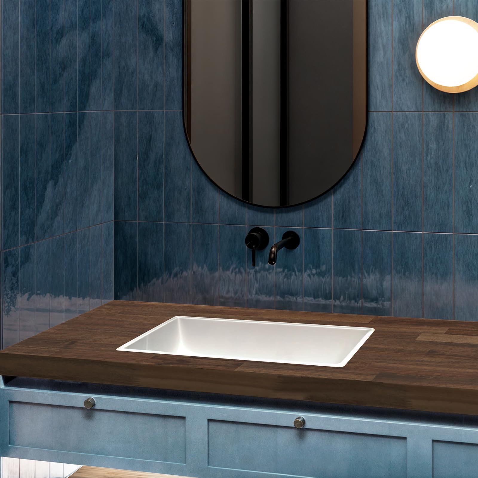 Howizz 4ft L X 25in Dark Walnut Stained Acacia Butcher Block Countertop ...