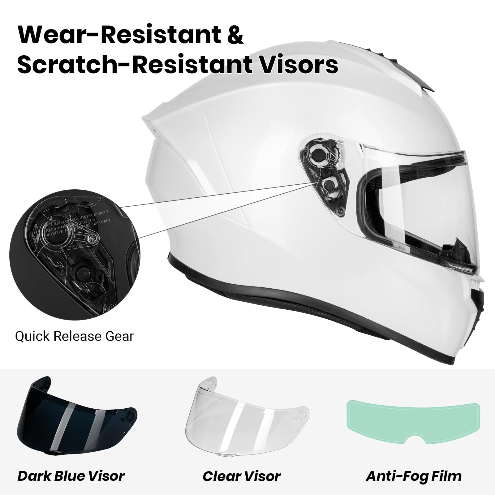 Mua Favoto Motorcycle Full Face Helmet DOT Approved, Lightweight ABS ...