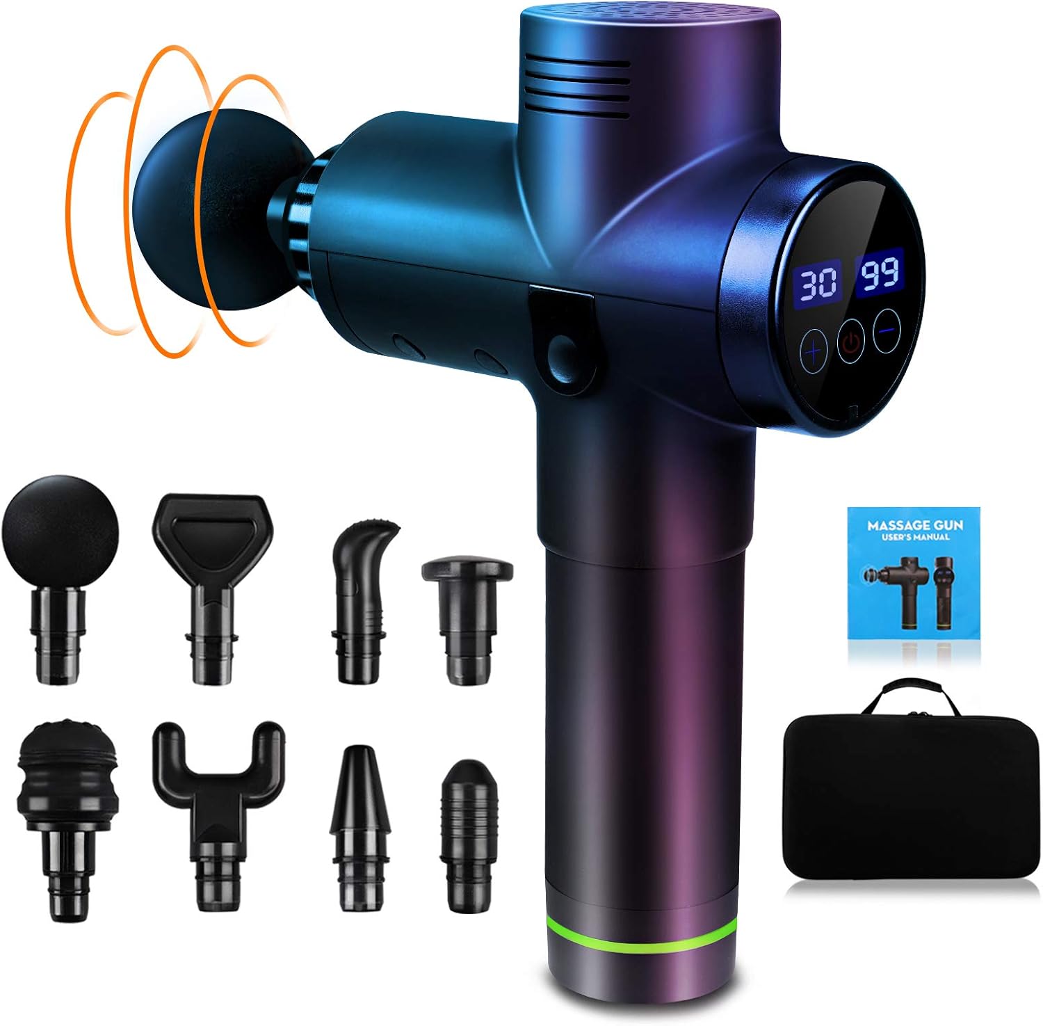 Massagepistole Massagegerät Elektrisch mit 8 Massageköpfen 30 ...