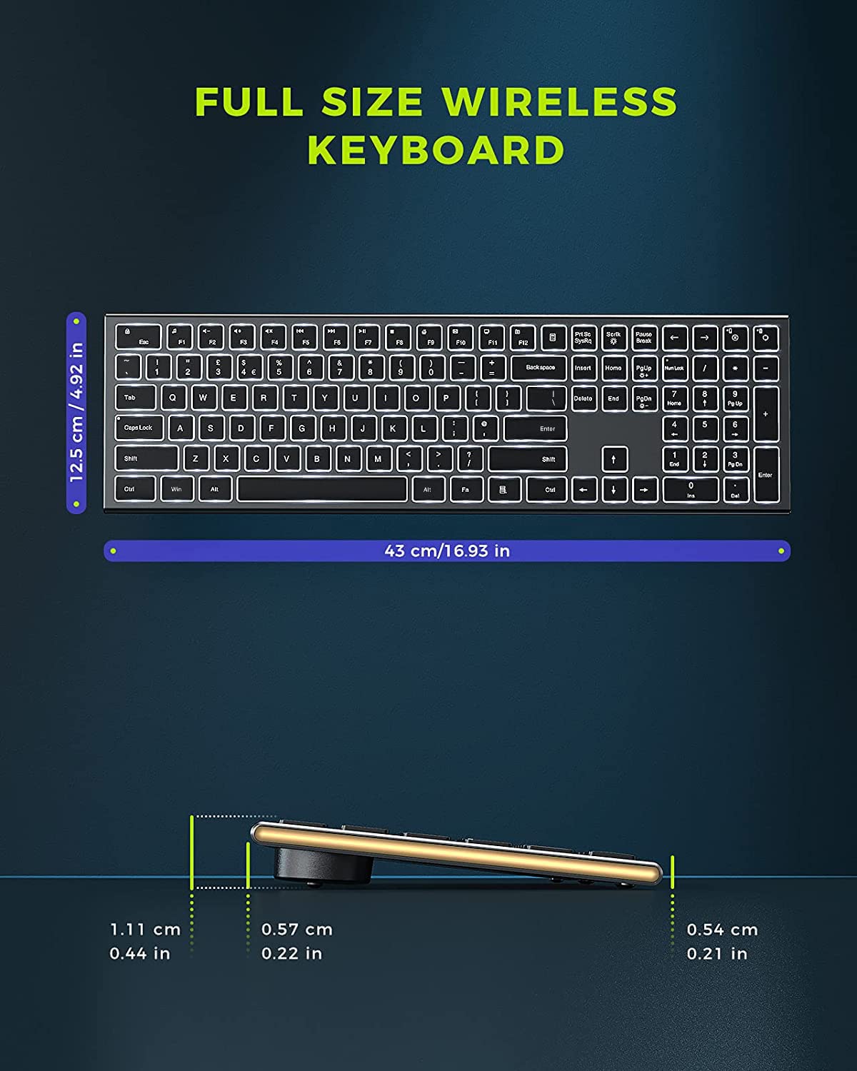 Mua seenda Backlit Wireless Keyboard, 2.4GHz Ultra Slim Rechargeable ...