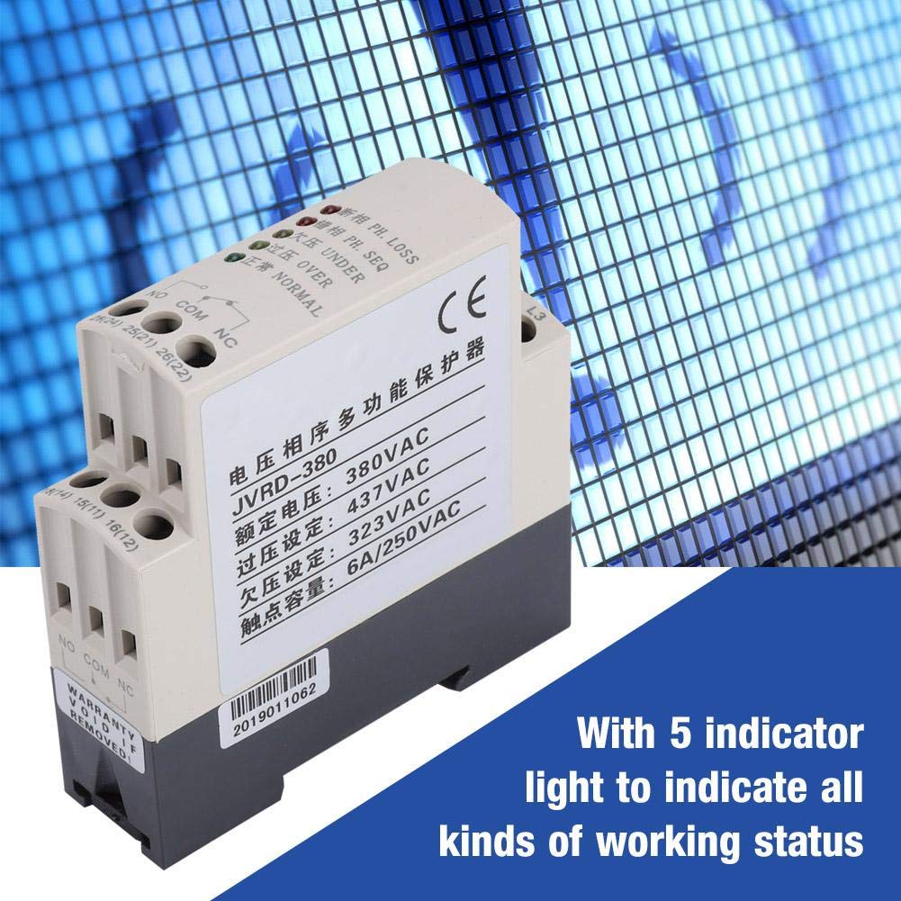 JVRD-380 380VAC Phase Sequence Protection Relay Monitoring Voltage ...