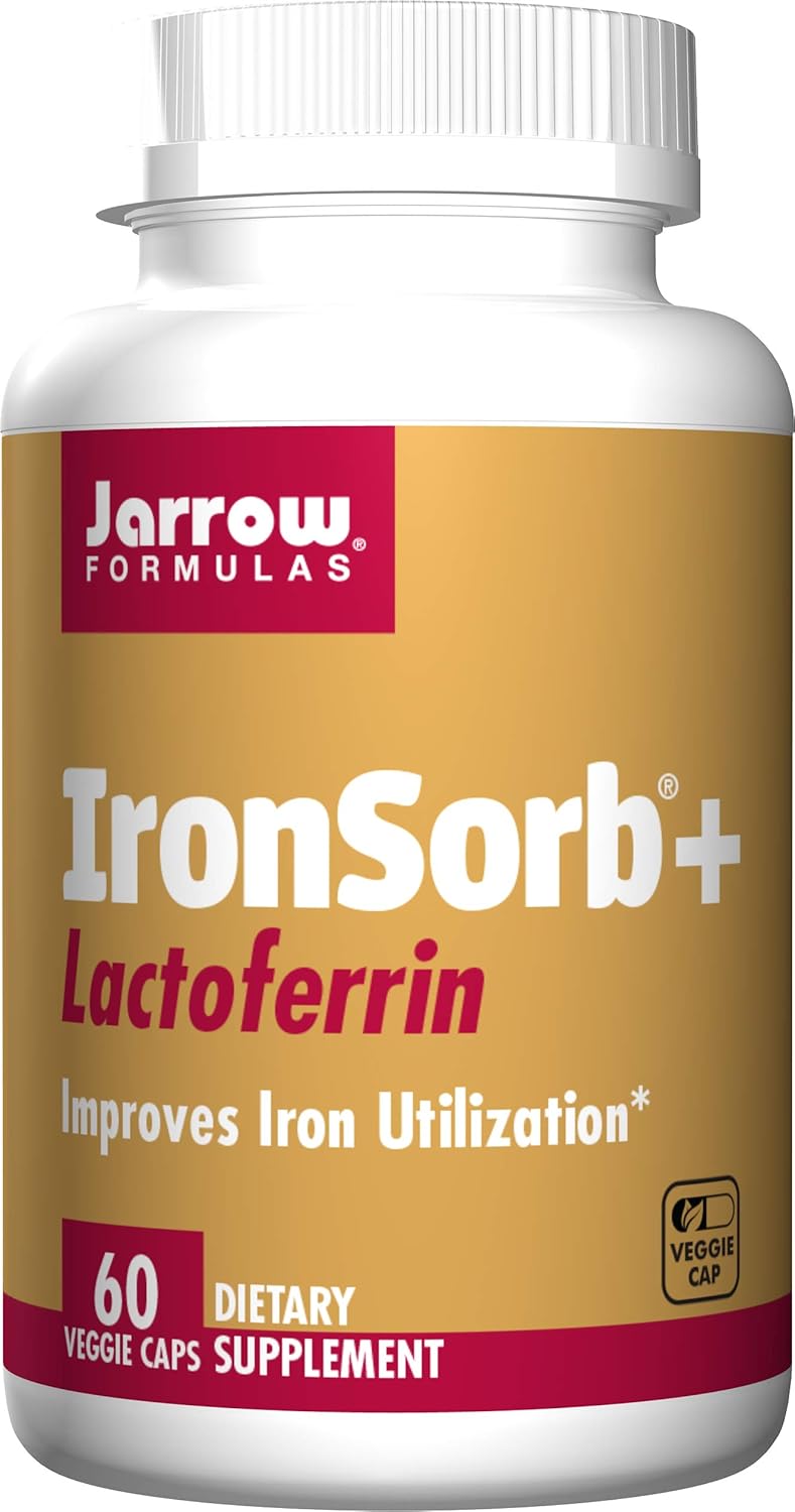 Jarrow Formulas Ironsorb Plus Lactoferrin Multivitamin Capsules, 60 ...