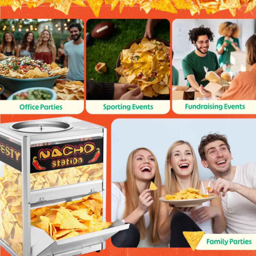 Nacho Machine Food Warmer - Steel Countertop Display Case And ...
