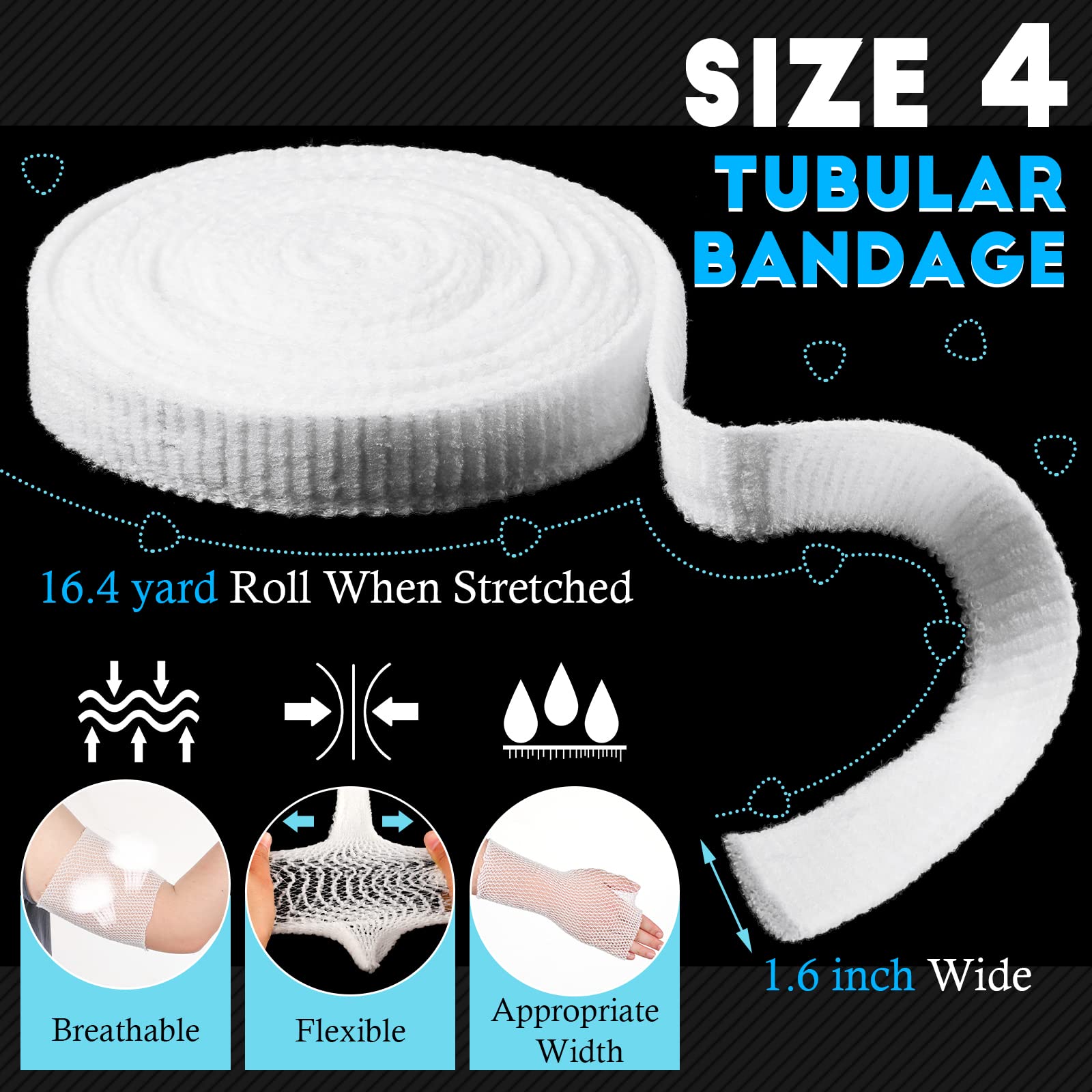 Mua 2 Rolls Tubular Bandage Elastic Net Wound Dressing Stretch Dressing ...