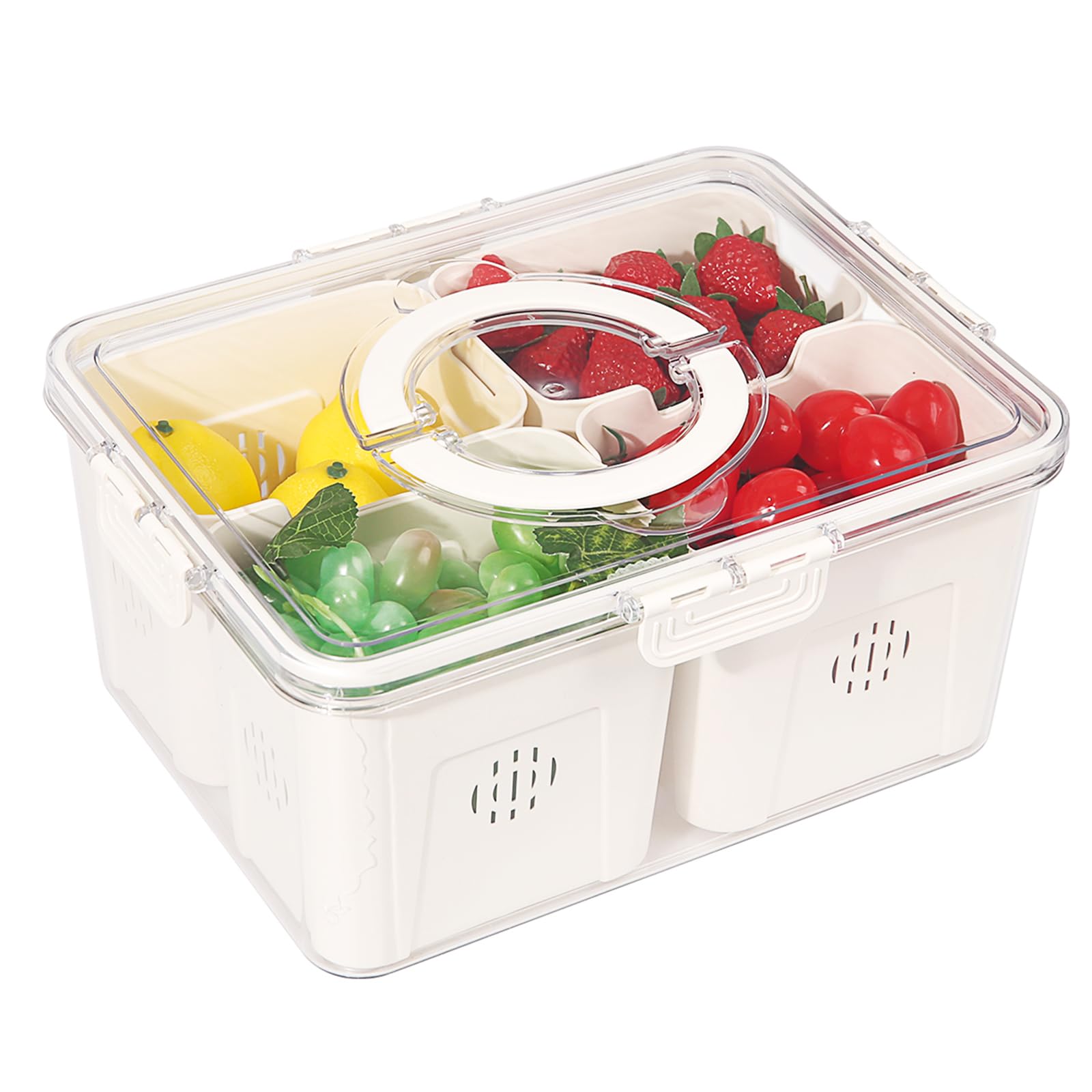 Fruit Storage Containers for Fridge with Lids & 4 Removable Colanders ...