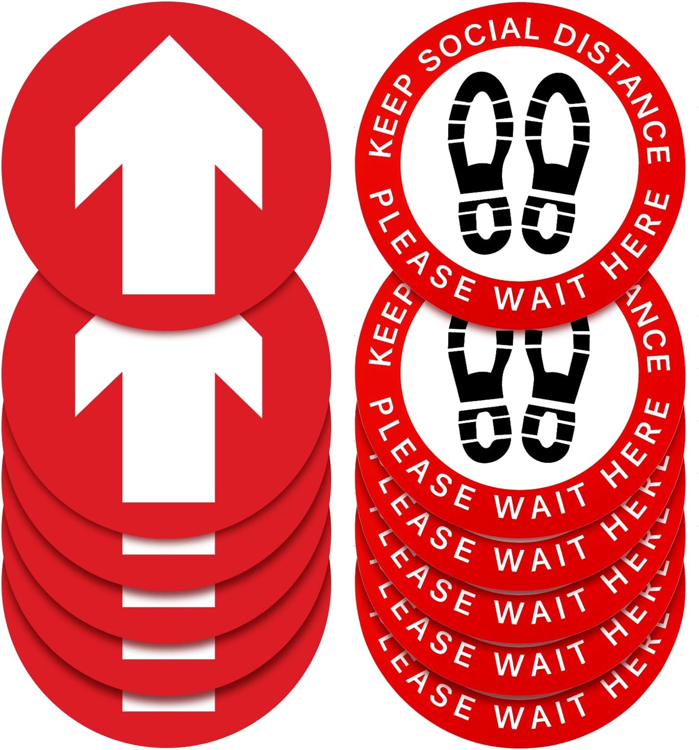 24 Pieces Social Distance Floor Decal Stickers Arrows Signs 10 Inches ...