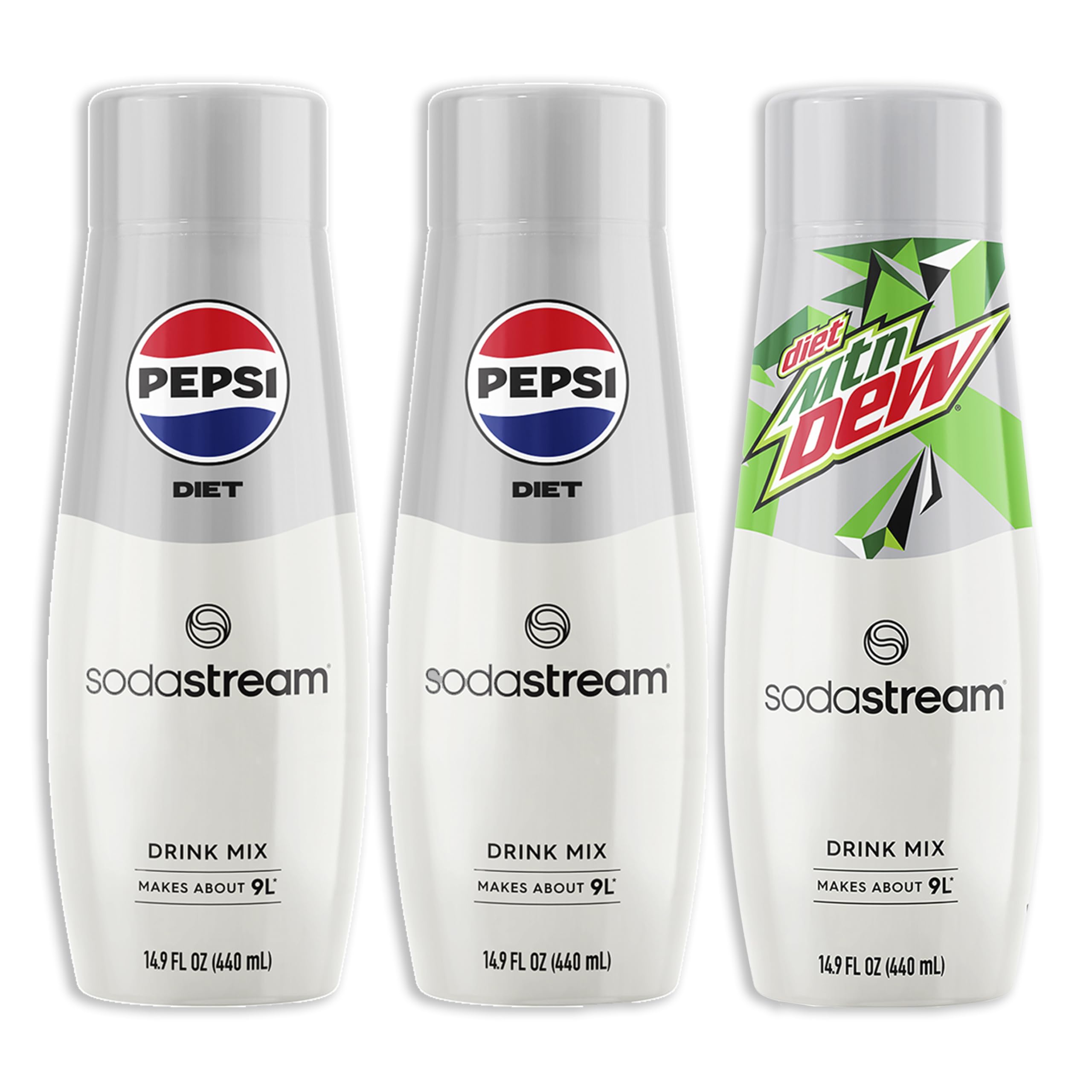 SodaStream Pepsi & MTN Dew Variety Pack, Diet, 440ml, (Pack of 3) for ...