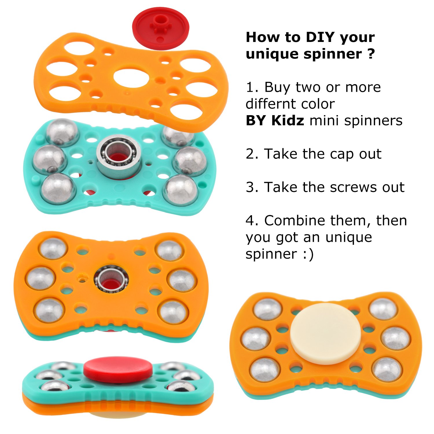 Mini Cute Fidget Toy Hand Spinner With 6 Moving Balls Best Stress ...