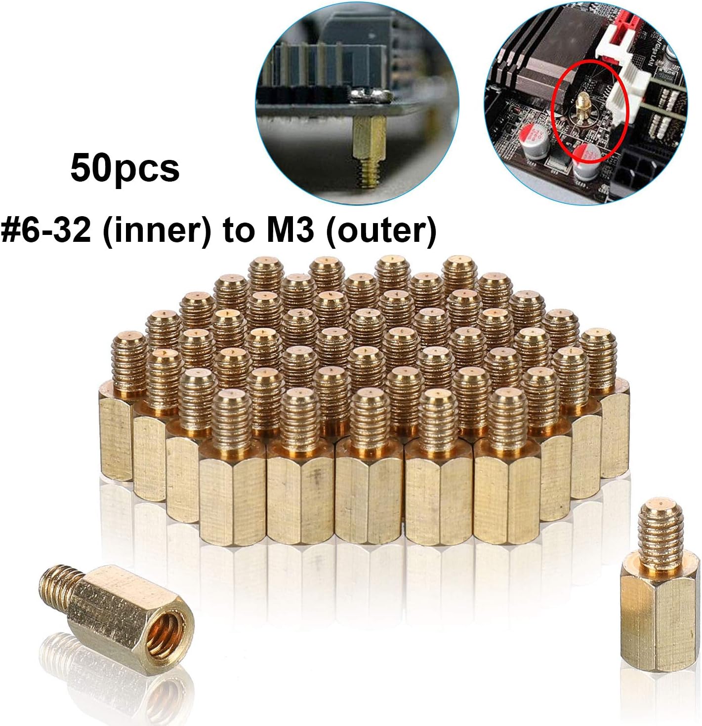 Amazon.com: HanTof Replacement PC Mounting #6-32(Inner) to M3(Outer ...