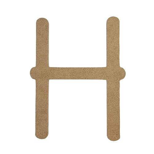 7" Wooden Letter H Unfinished, KG Lego House Font, Craft Cutout 1-8 ...