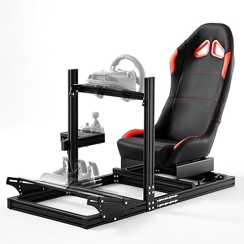 DIWANGUS Racing Simulator Cockpit, Racing Wheel Stand with Seat, Sim ...