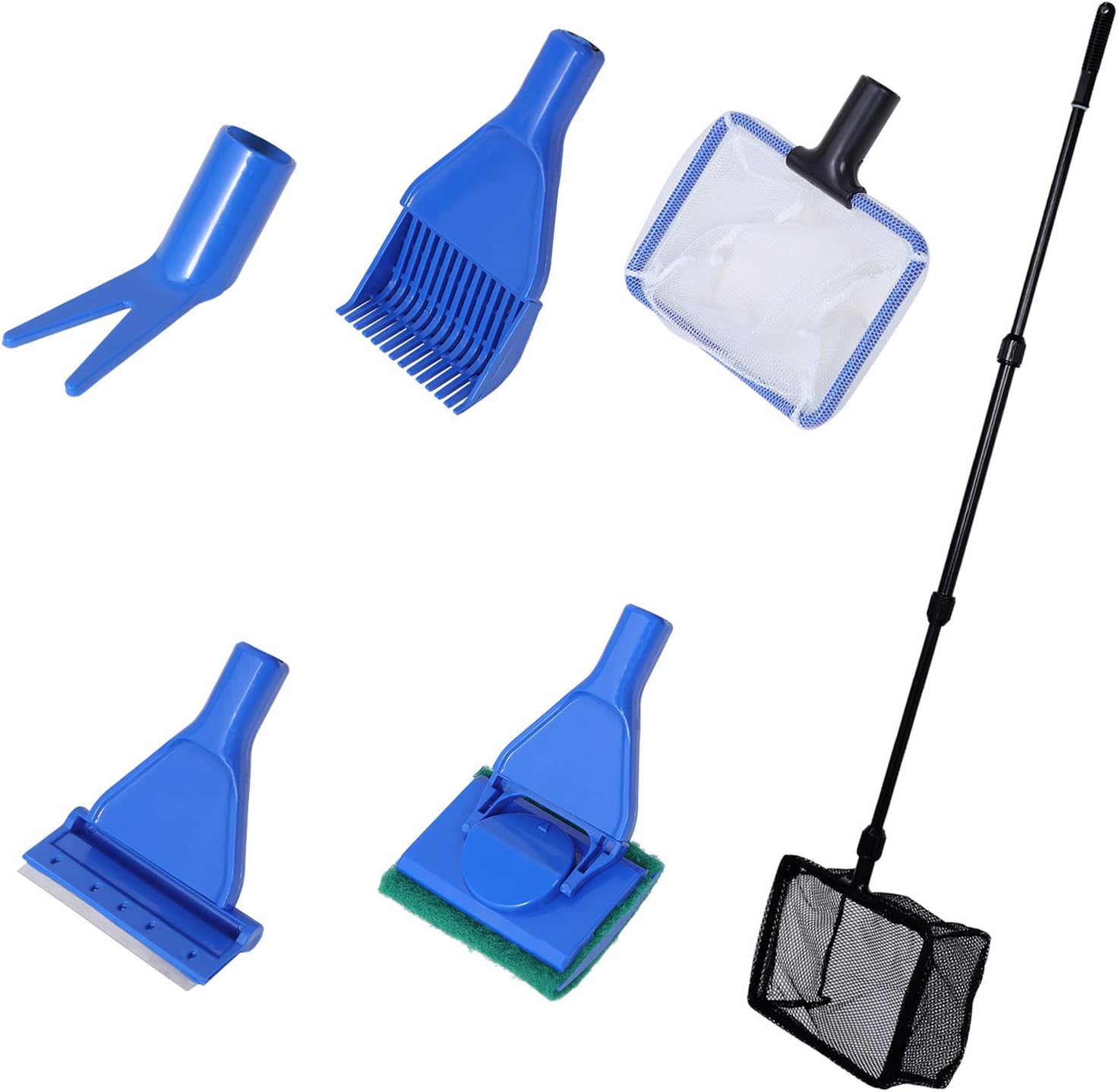 KEESIN Fish Tank Cleaning Kit, 6 in 1 Algae Scrapers Set,Fish Tank ...