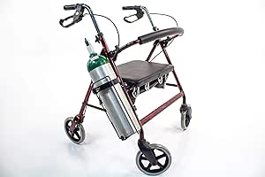 Amazon.com: Walker Oxygen Tank Holder for Rollators & Walking Aids JO2W ...
