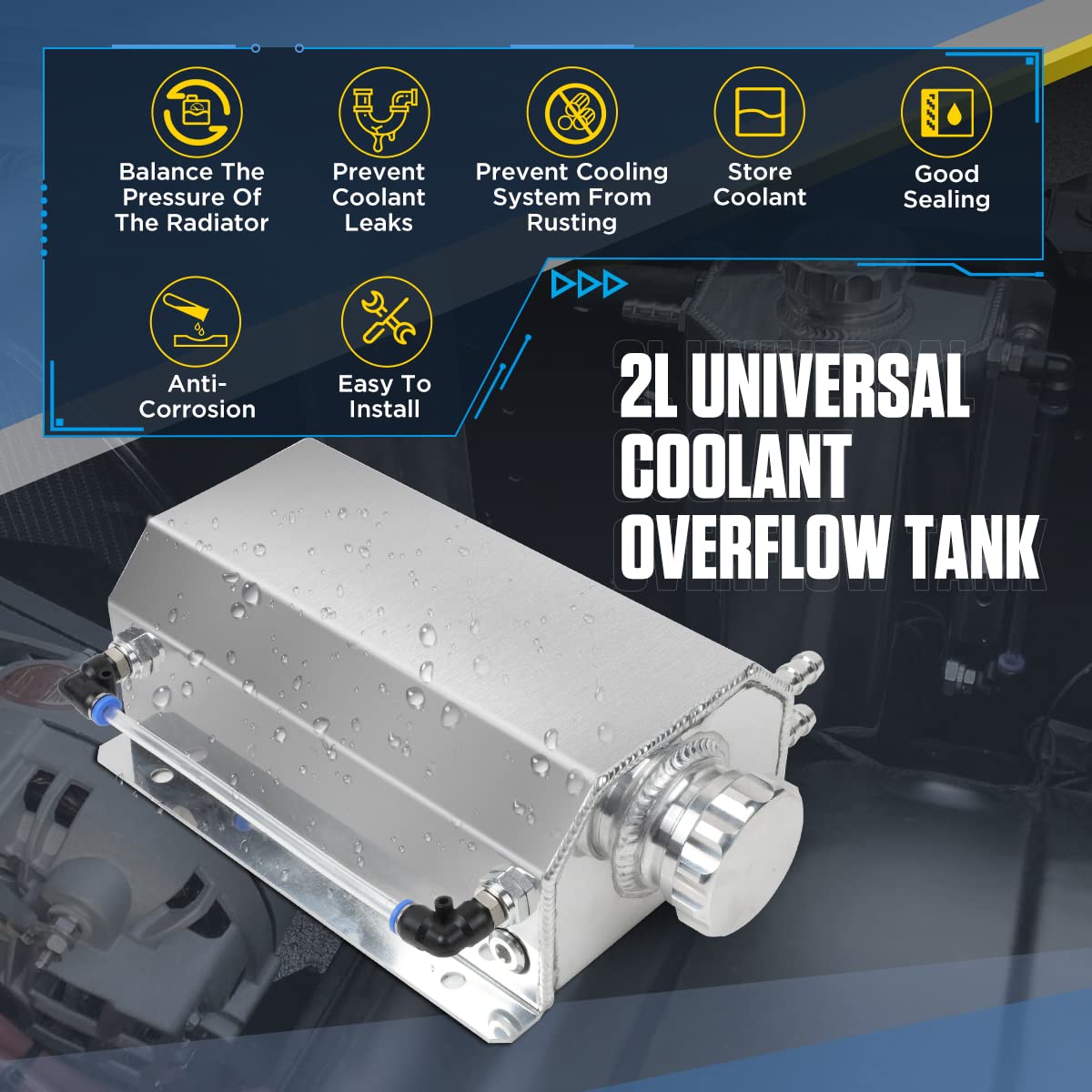 Mua Coolant Overflow Tank Universal 2L Aluminum Coolant Reservoir with ...