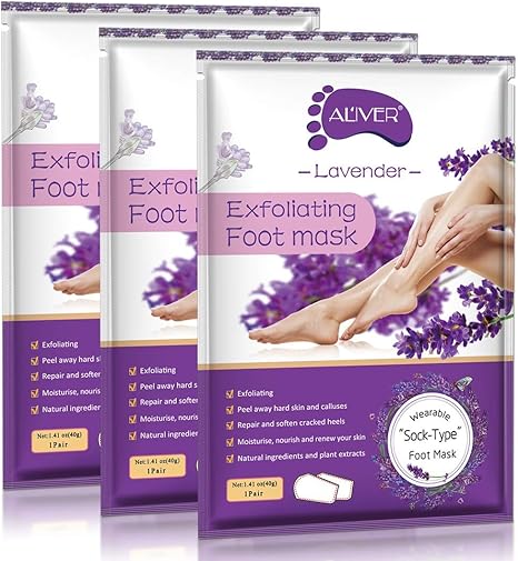 Foot Peel Mask 3 Pack,Exfoliating Foot Socks Calluses Remover Dead Skin ...