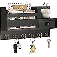 Amazon.com: VIS'V Key Holder Wall Mount, Wooden Mail and Key Organizer ...