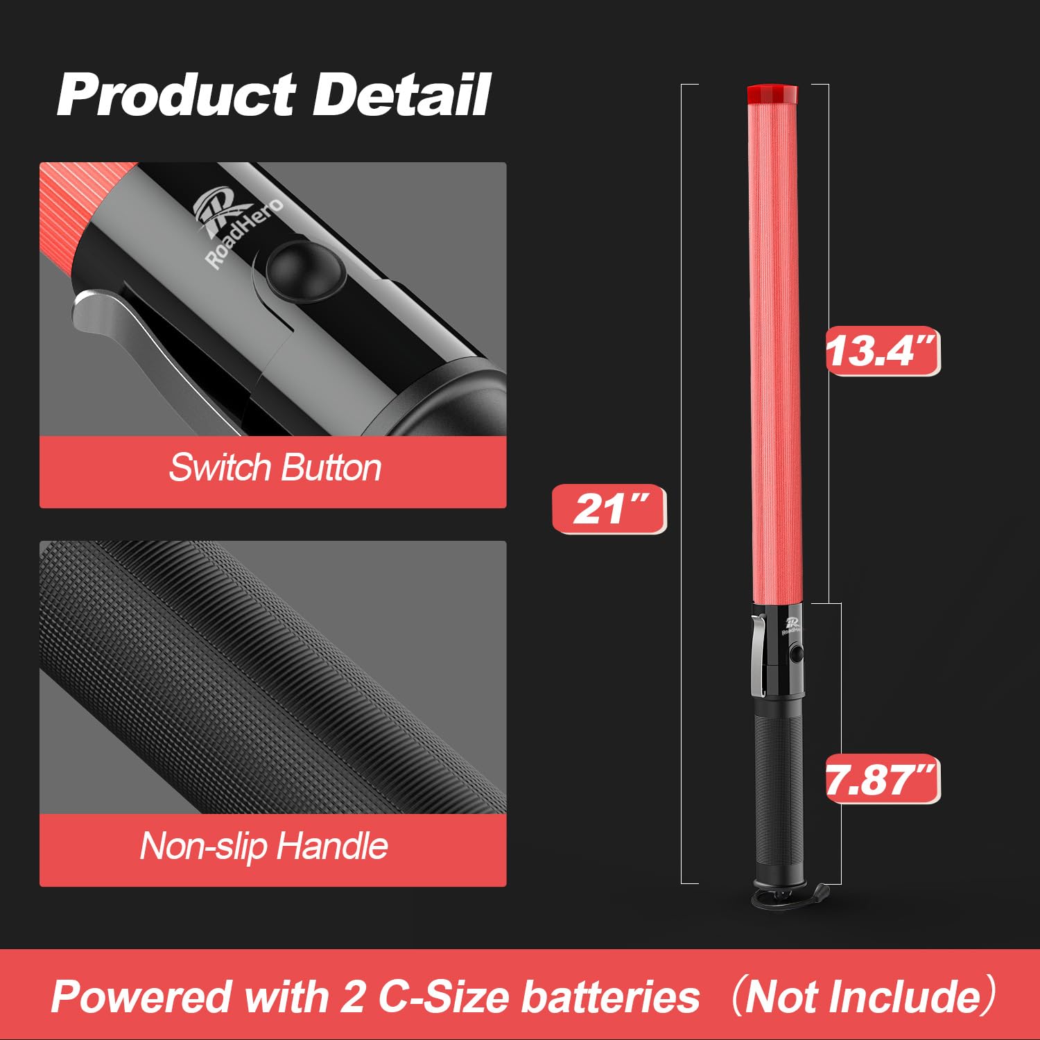 Mua RoadHero 6 Pack Traffic Wand, 21 Inch Led Traffic Control Baton ...