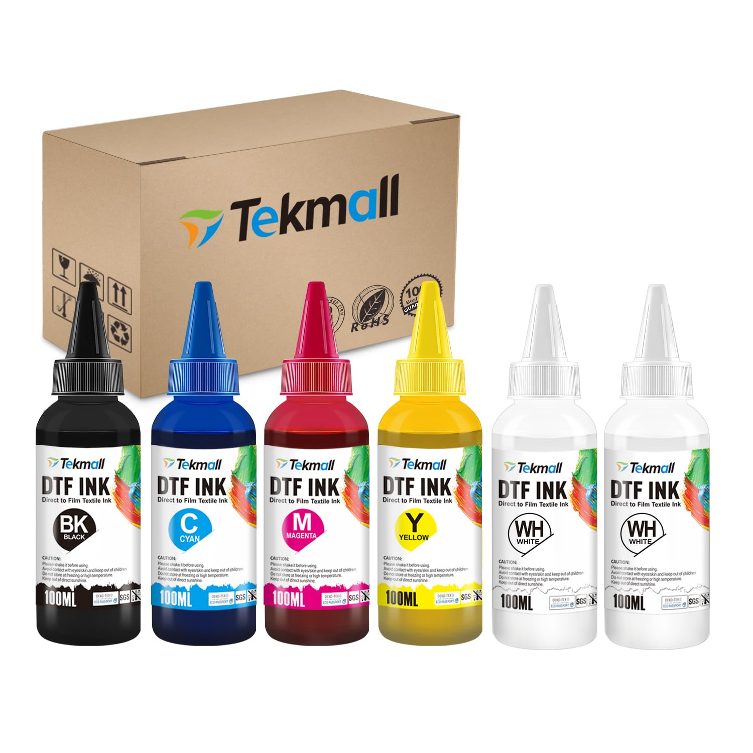 Tekmall DTF Ink Premium Pigment DTF Transfer Ink for PET Film, Refill ...