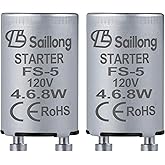 Saillong 2 Pack Upgraded Aluminum Housing Fluorescent Starter with 4 ...
