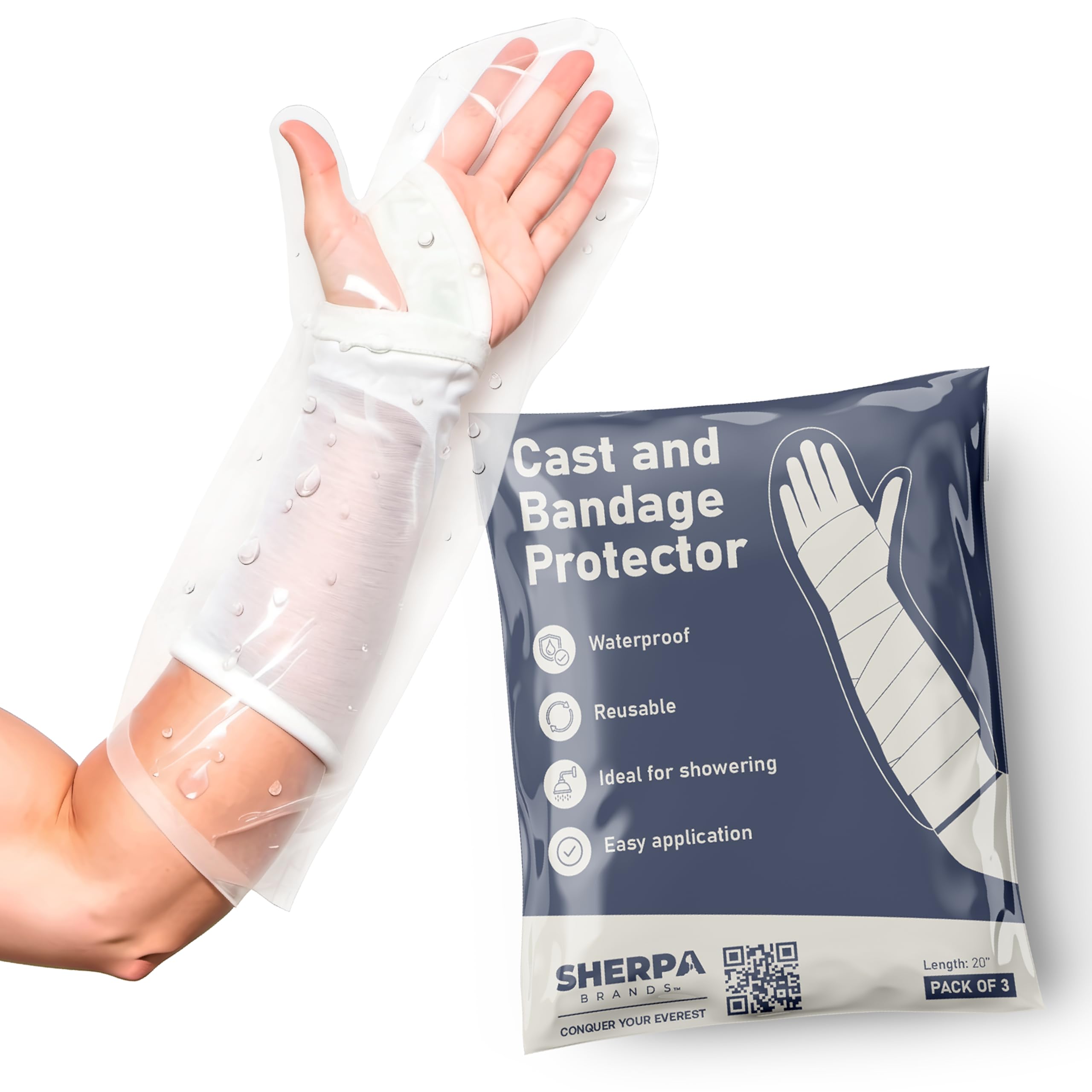 Sherpa Therapy 100% Waterproof Cast Cover Arm Adult - Watertight Seal ...