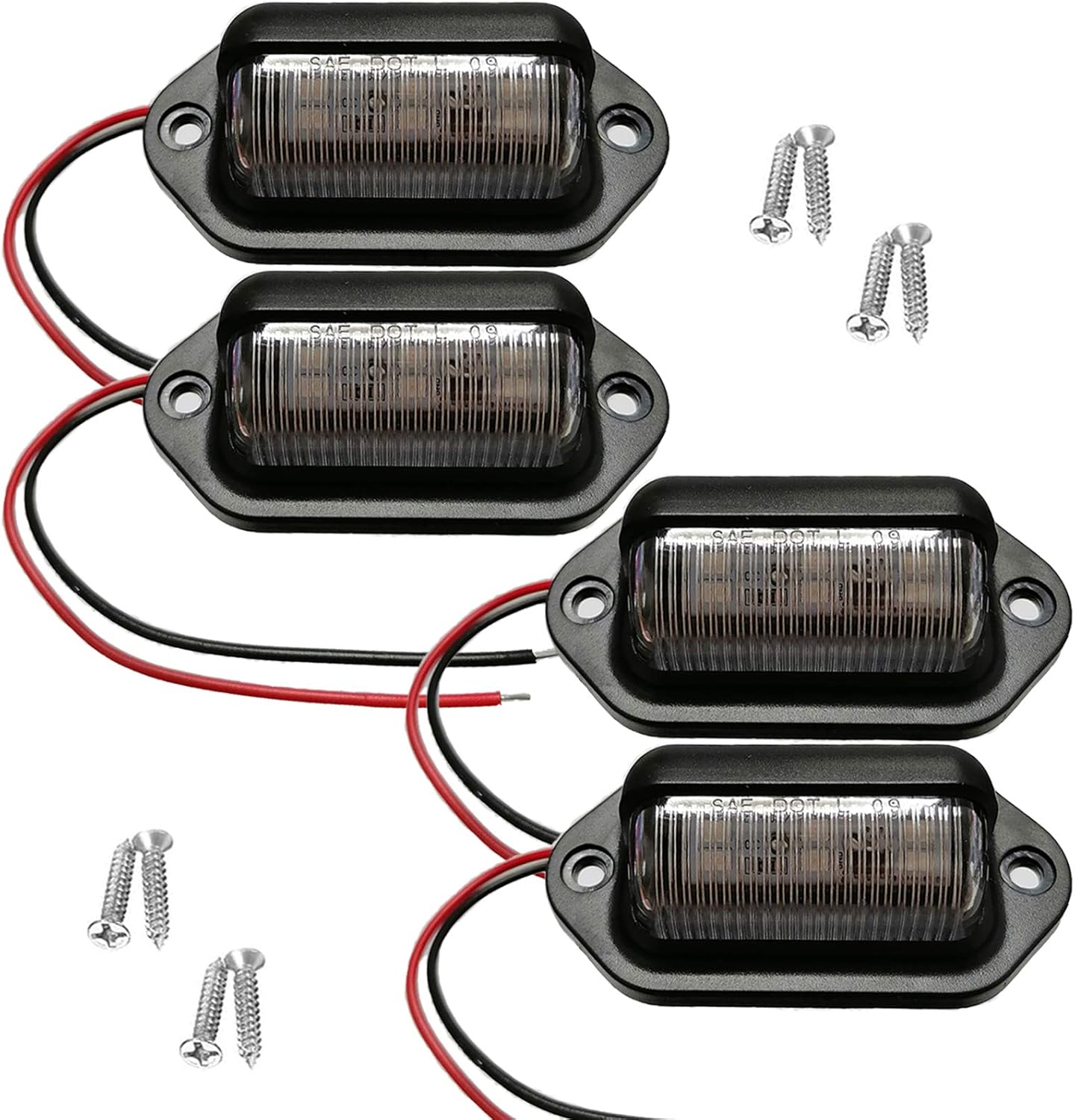 Amazon.com: 4PCS Red LED License Plate Light, 12V-24V DC Waterproof 6 ...