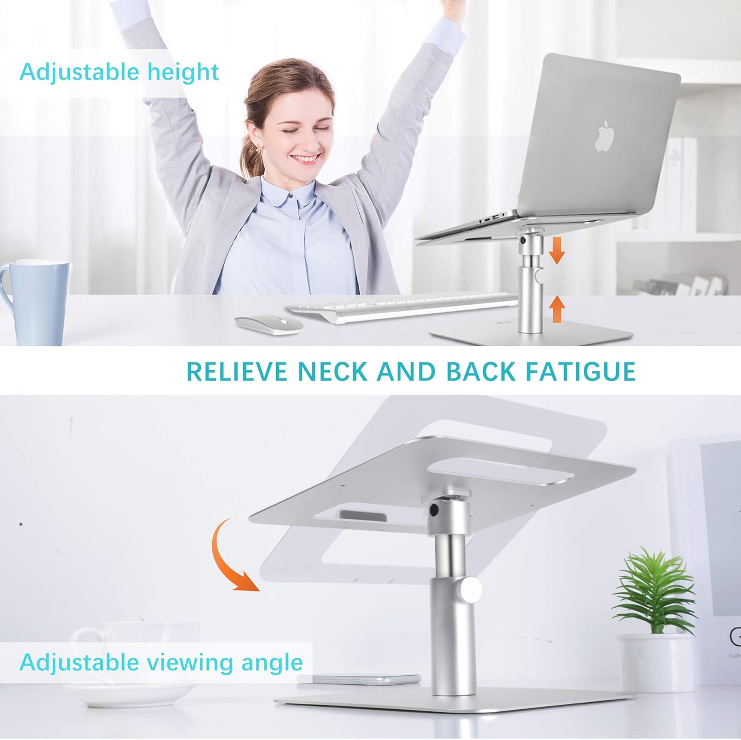 Adjustable Laptop Stand MOOJAY Rotatable Laptop Riser, Suitable for 11 ...