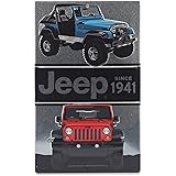 Amazon.com: Jeep Round Embossed Metal Sign - Vintage Jeep Sign for ...