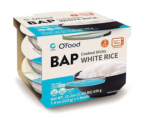 O'Food BAP Instant Rice (Pack of 3), Korean Cooked White Rice ...