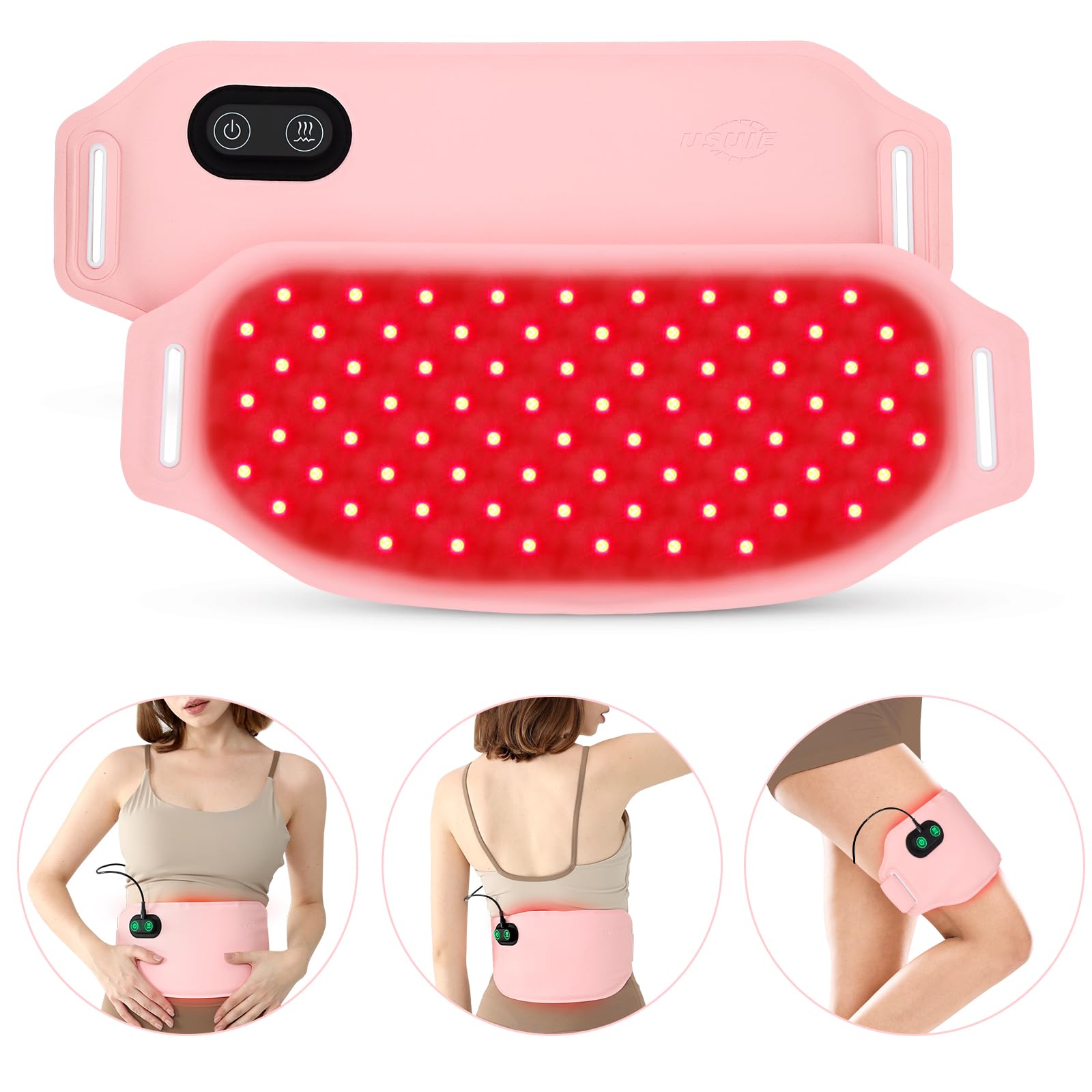 Red Light Therapy Belt, Heating Pad for Period Cramps, 3 Levels of ...