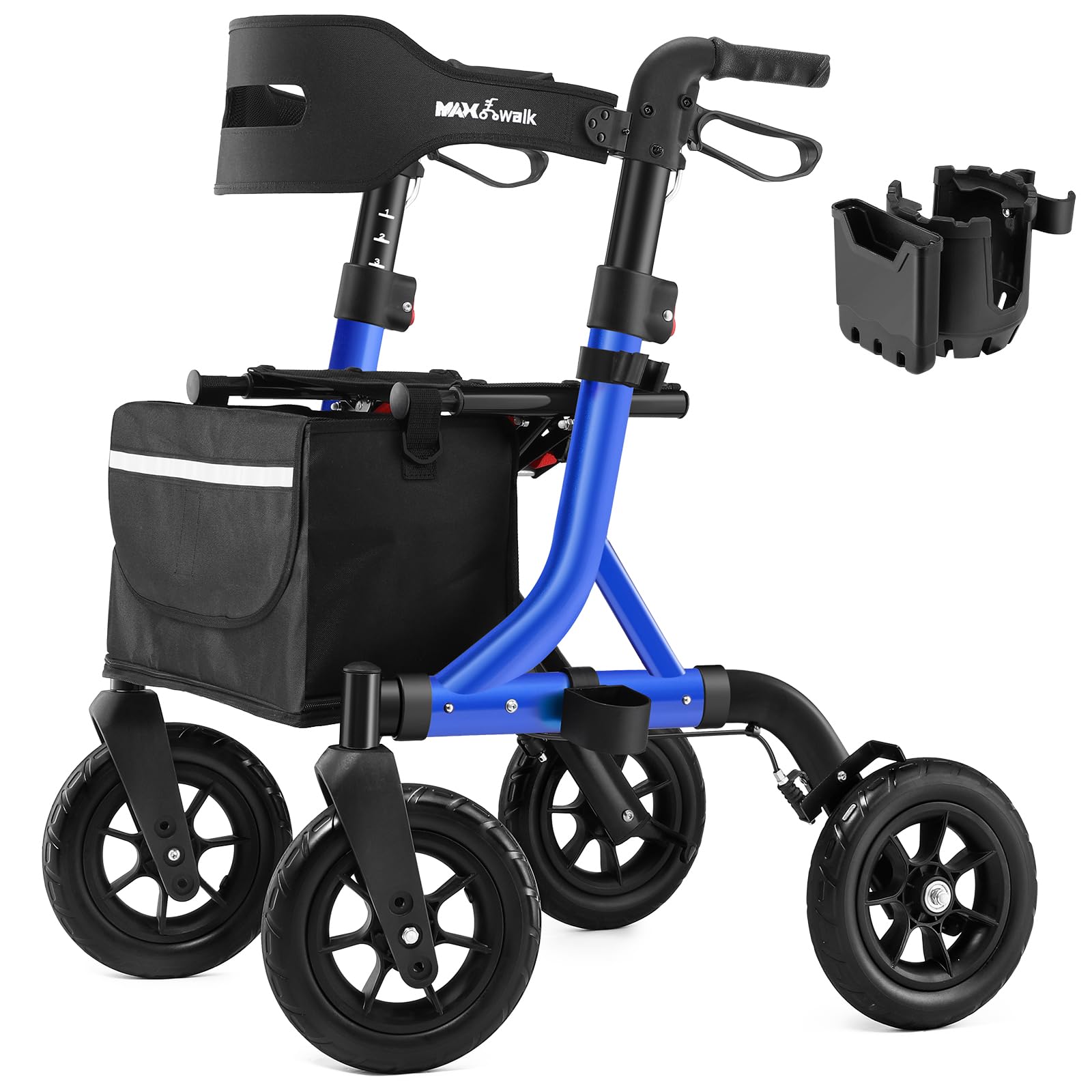 Rollator Walker for Seniors, Foldable All Terrain Rolling Walker with ...