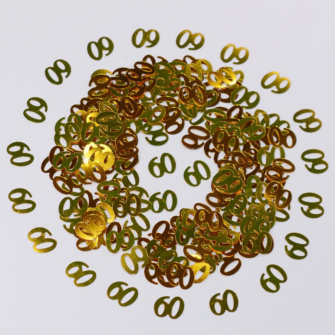 Amazon.com: Gold Glitter 60 - No-Mess Real Gold Glitter Cut-Out Numbers ...