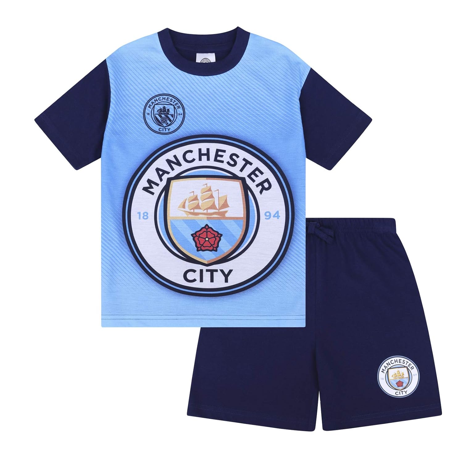 Manchester City FC Official Football Gift Boys Short Pyjamas: Amazon.co ...