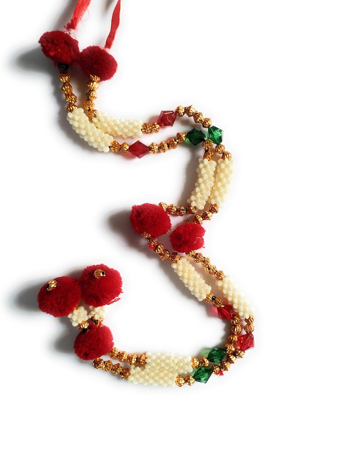 Buy Fancy Artificial Moti Pooja Mala (Large Size)- 14Inch+ 8 Inch ...