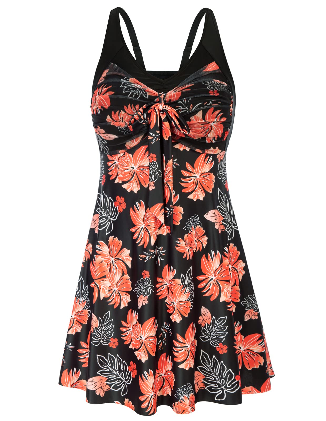 Plus Size Tankini Women 2 Pieces Swimsuits with Shorts Flowy Bathing ...