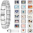 Amazon.com: GEMOSA Silver Italian Charm Bracelet Sets with 1Pcs Starter Brascelet, 20Pcs Charms ...