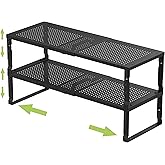 Amazon.com: mDesign Expandable Wire Metal Kitchen Cabinet Shelf Rack ...
