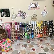 New brothread 2x60 Spools Wooden Thread Rack/Thread Holder Organizer ...