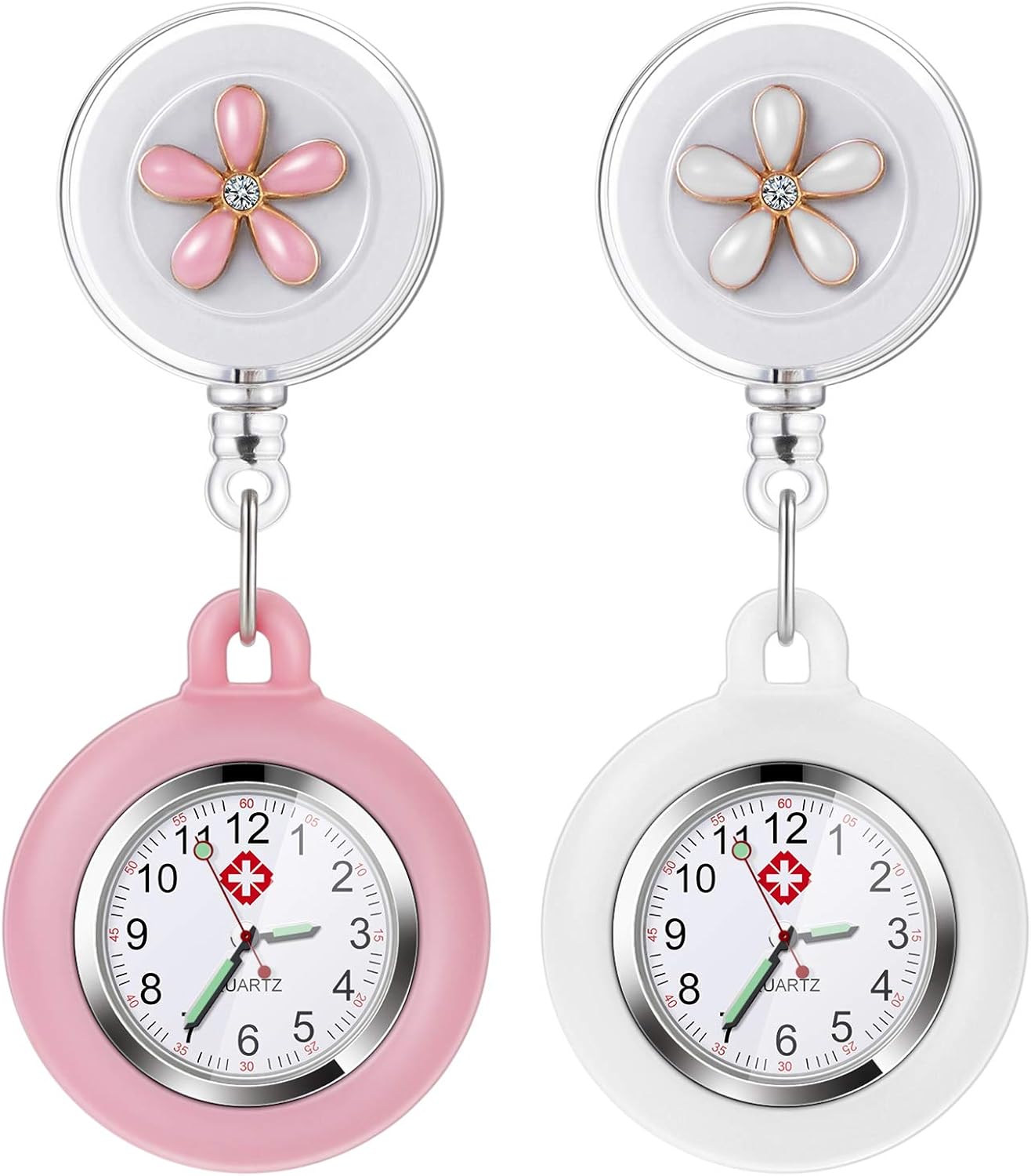 Nurse Fob Watch, Vintoney 2 Pieces Retractable Clip-on Hanging Lapel ...