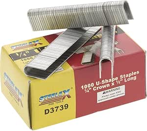 Amazon.com: Steelex D3739 Box of Crown U-Shaped Staples, 1000-Pack, 1/4 ...