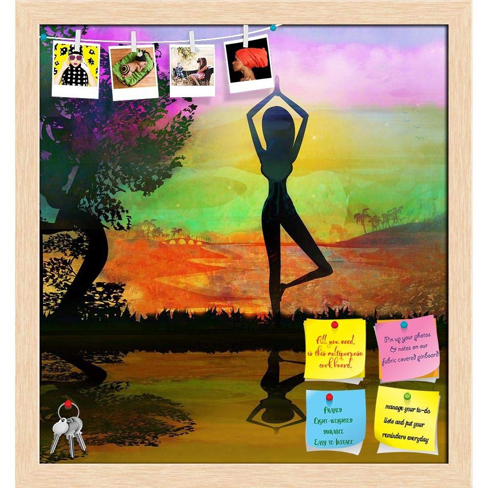 ArtzFolio Girl in Yoga Pose Printed Bulletin Board Notice Pin Board ...