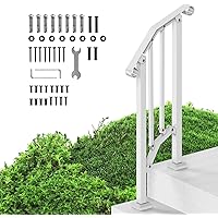 VEVOR Handrails for Outdoor Steps, 1-2 Step Stair Hand Rail Kit ...
