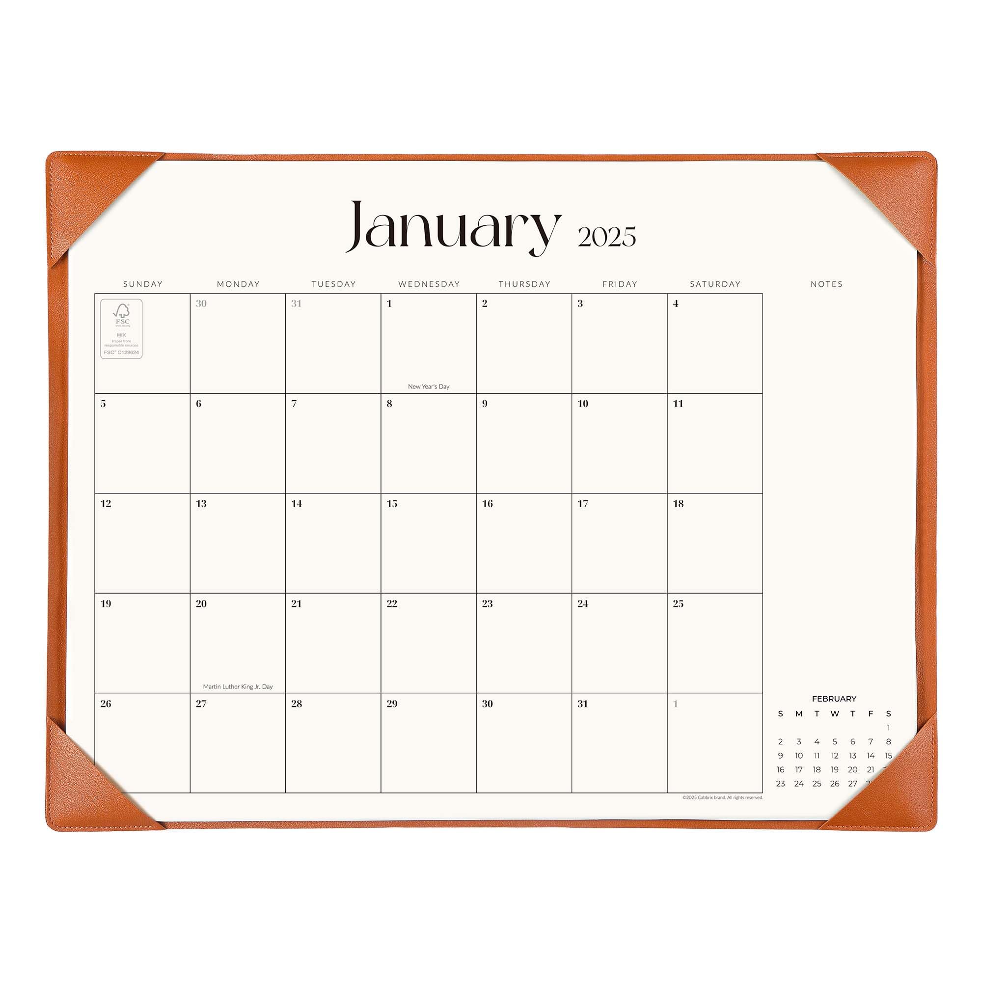 Simplified Desk Calendar 2025 with Desktop Mat, Cabbrix Large Desk Pad ...